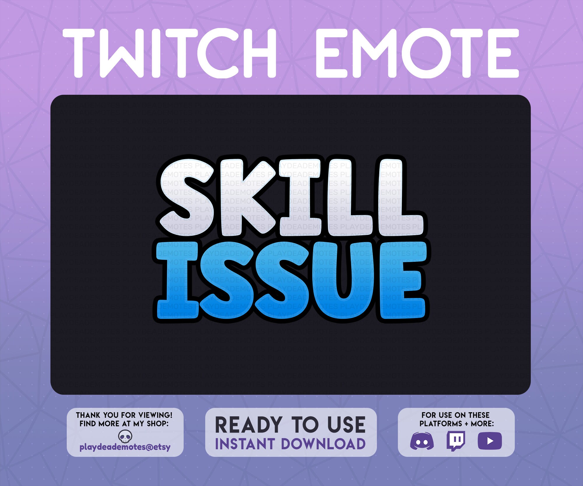 Blue SKILL ISSUE Emote Blue Text Emote No Skill Emote, Skill Issues ...