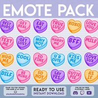 Twitch Emotes - Valentine’s Candy Hearts - Etsy