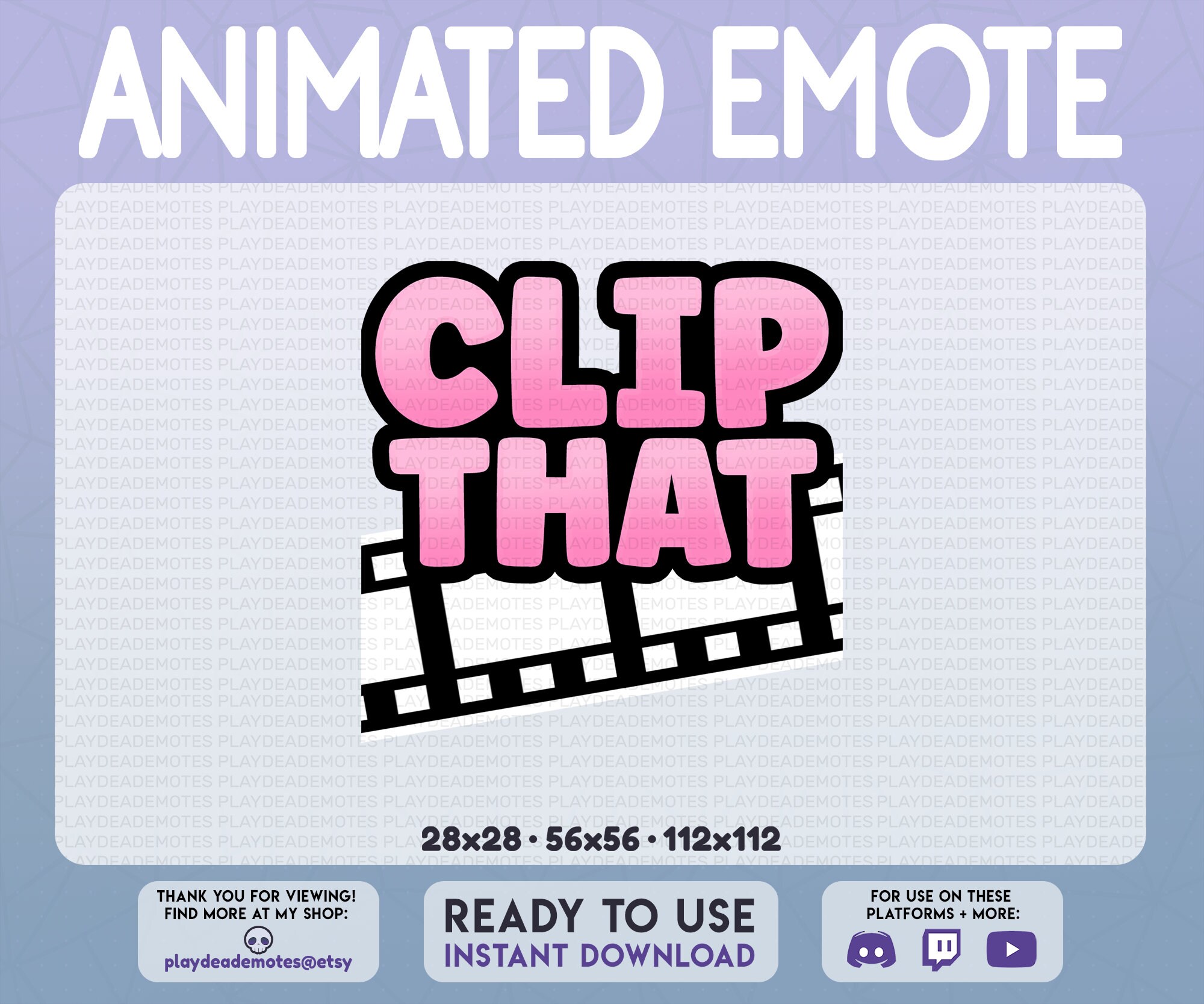 ANIMATED CLIP THAT Emote | Animated + Static Versions Included, Pastel ...