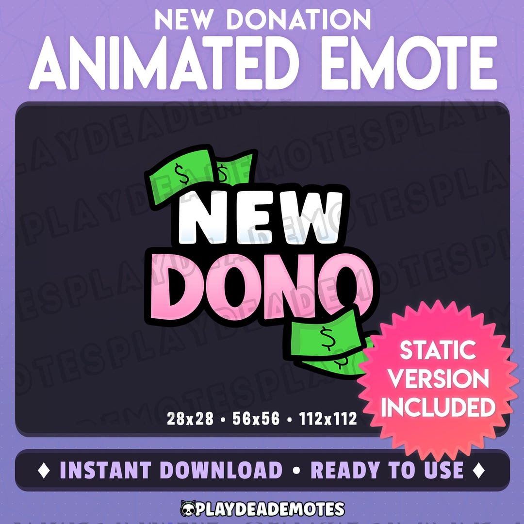 Animated NEW DONO Donation Emote in Soft Pastel Pink (animated+static ...