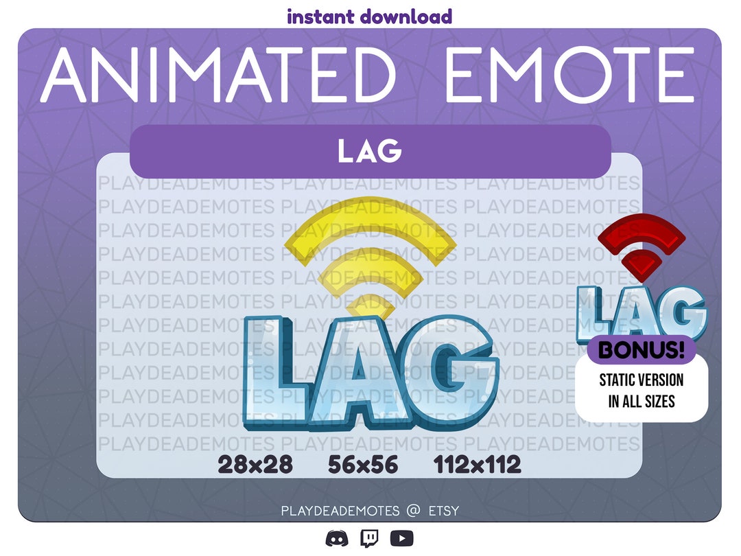 ANIMATED + STATIC Lag Emote for Twitch Streamers | Animated LAG Emote ...