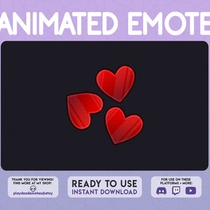 Animated Raining Heart Emote | ANIMATED + STATIC Red Falling Heart ...