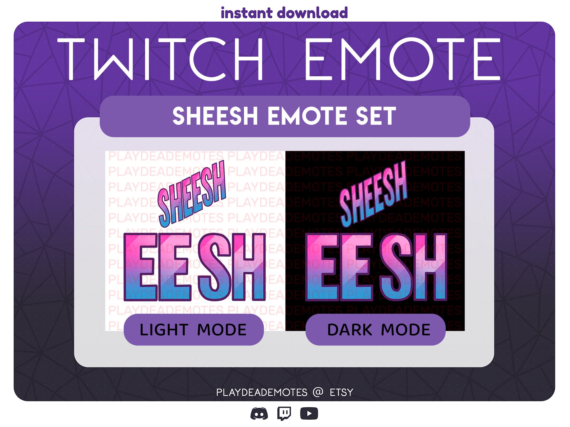 SHEESH Twitch Emote Bundle SH EE Sheesh Discord Emotes Instant Download ...