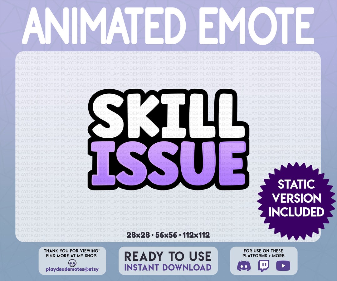 SKILL ISSUE Animated Emote | Funny Violet Skill Issue Emote, Pastel ...
