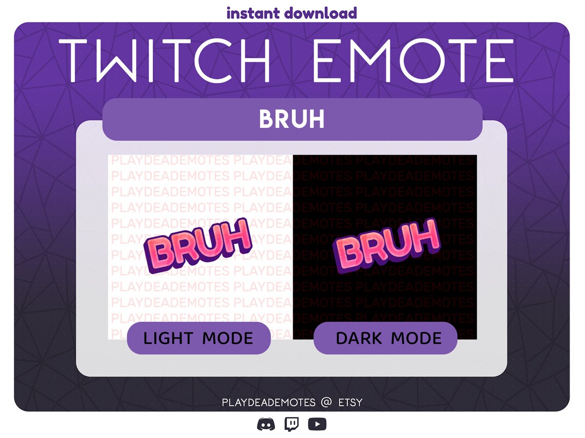 Cute Pink BRUH Twitch Emote Kawaii Purple and Pink Bruh Discord Emotes ...