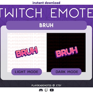Cute Pink BRUH Twitch Emote Kawaii Purple and Pink Bruh Discord Emotes ...