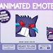 ANIMATED STATIC Kawaii Pink Heart Purple RAID Twitch Emote Floating ...