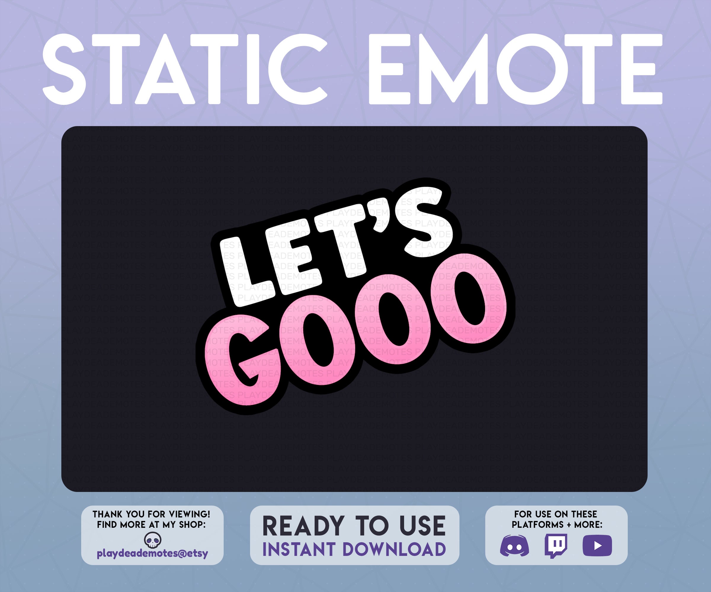 LET'S GOOO EMOTE | Kawaii Cute Pink Let's Go Emote, Static Let's Gooo ...