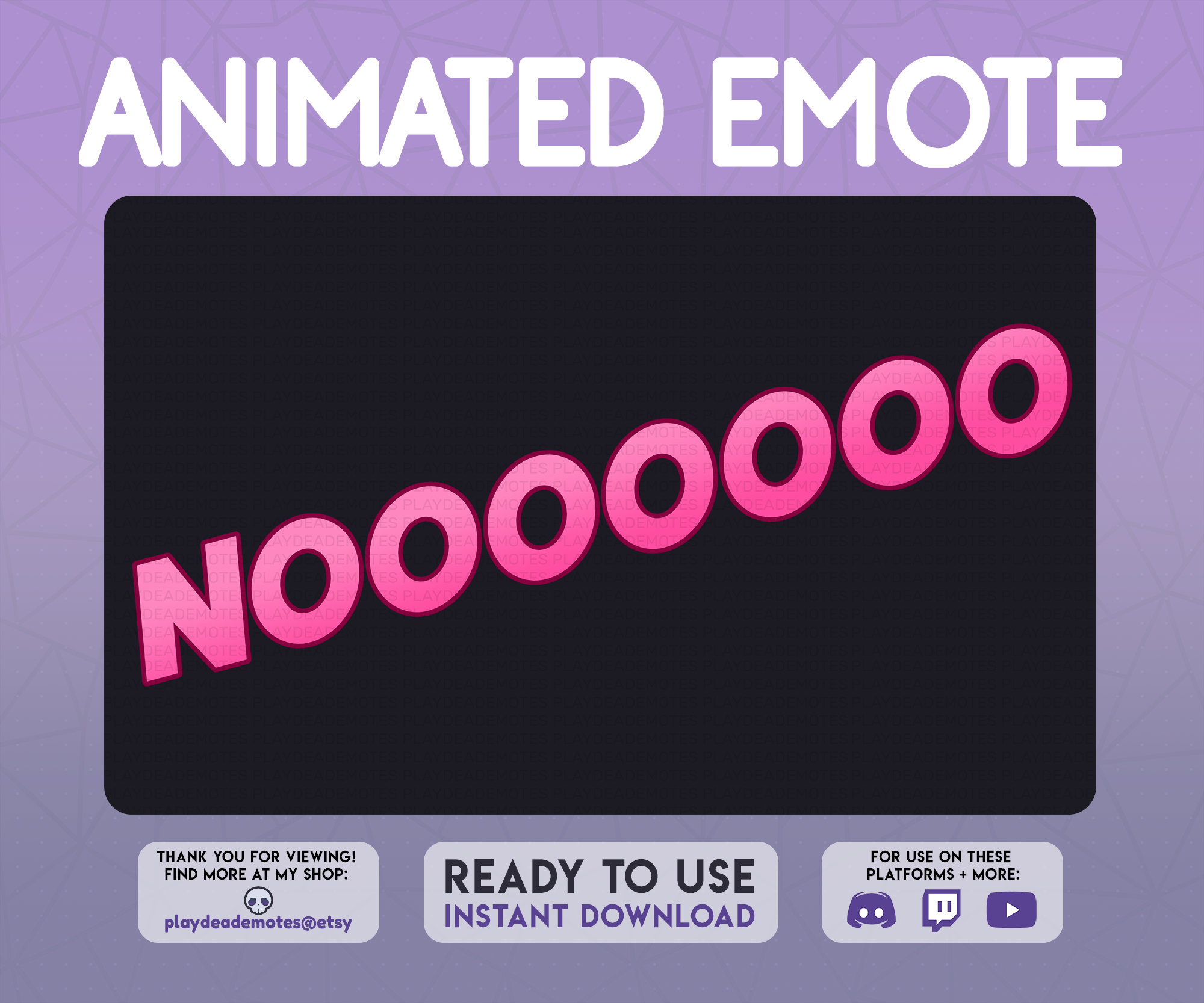 Pink Nooooo Emote | ANIMATED + STATIC Kawaii Pink Nooo Emote, Cute No ...