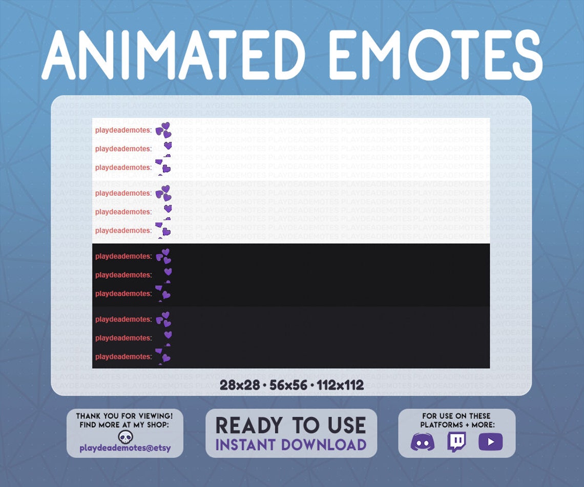 Animated Raining Heart Emote ANIMATED STATIC Purple Hearts Falling ...