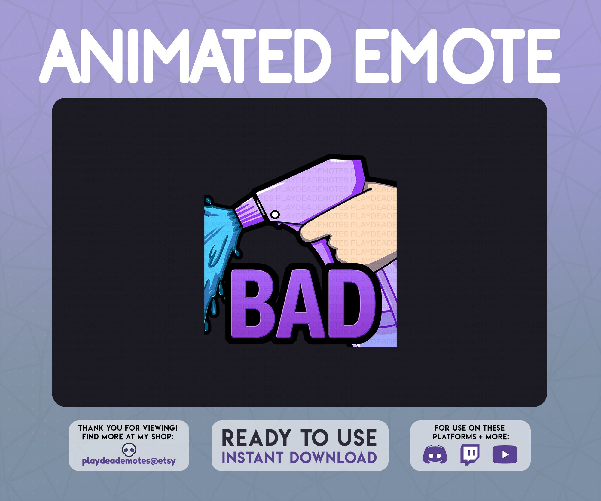 Purple Spray Bottle BAD Emotes ANIMATED STATIC Purple Bad Emotes ...