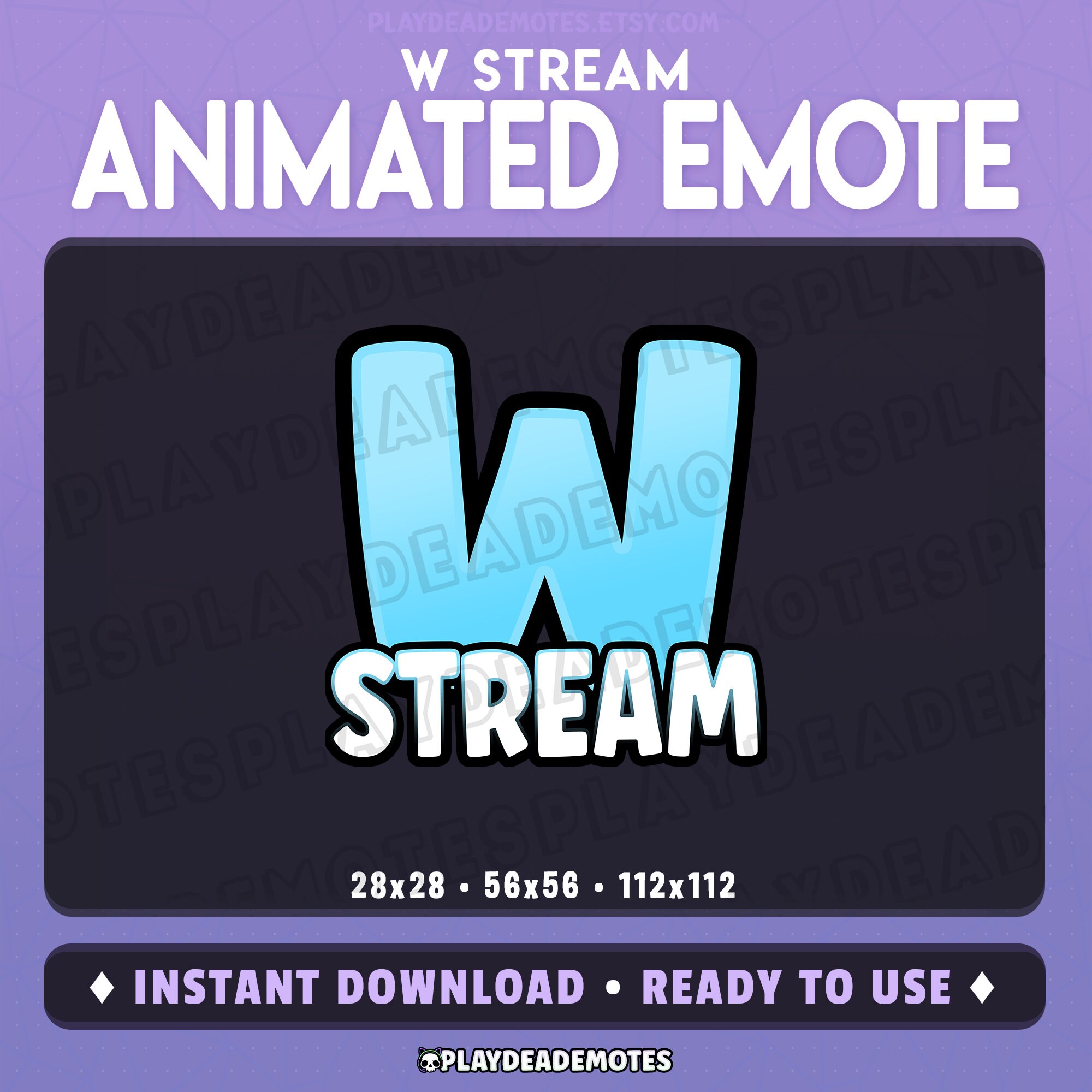 ANIMATED W STREAM EMOTE | Animated + Static Versions Included, Soft ...