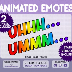 Rainbow Umm Uhh Emotes | ANIMATED + STATIC Kawaii Rainbow Ummm Uhhh ...