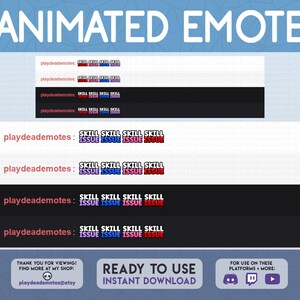 SKILL ISSUE Animated Emote | Bold Funny Blue Skill Issue Emote, Vibrant ...