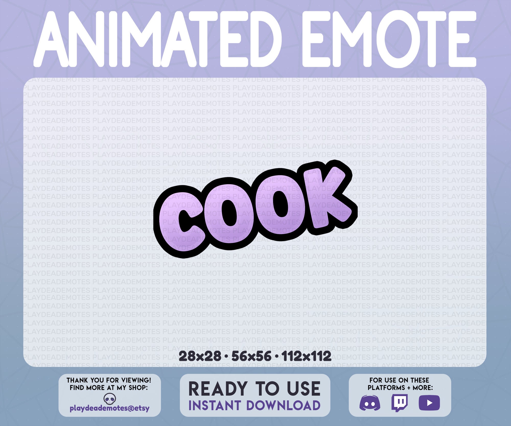 ANIMATED COOK EMOTE Animated Static Versions Included, Dusty Pastel ...