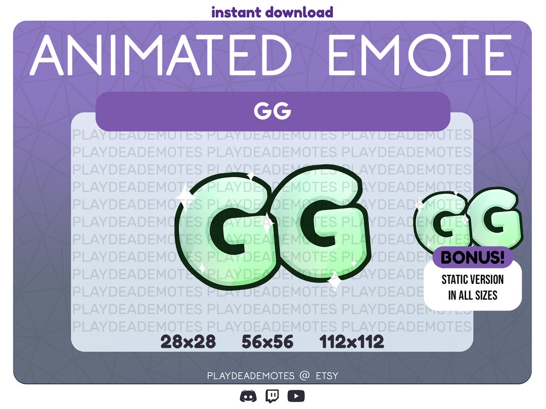 Animated + Static GG Twitch Emotes | Kawaii Cute Soft Pastel Mint Green ...