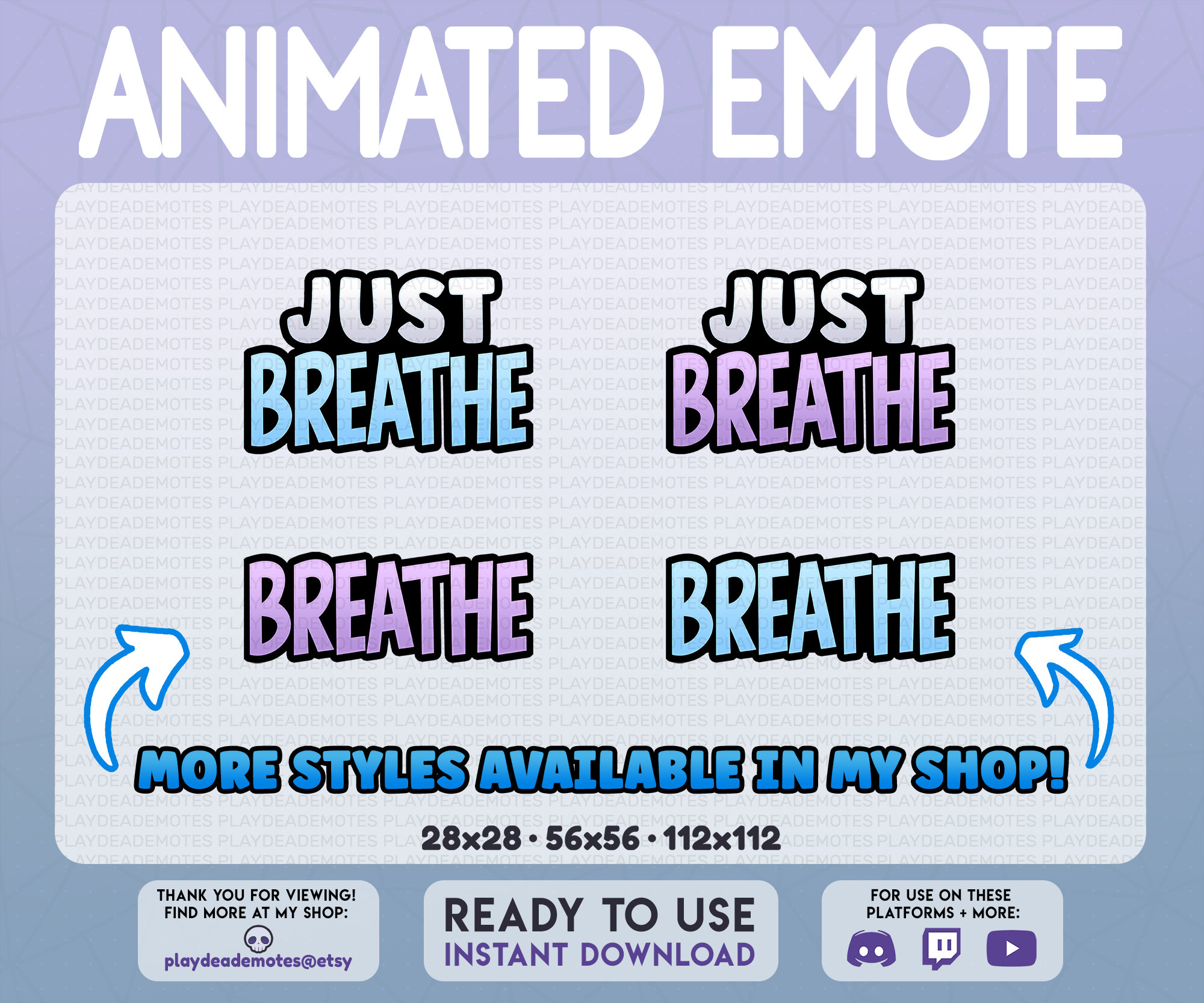 JUST BREATHE Animated Emote Animated Static Vers Included, Just Breathe ...