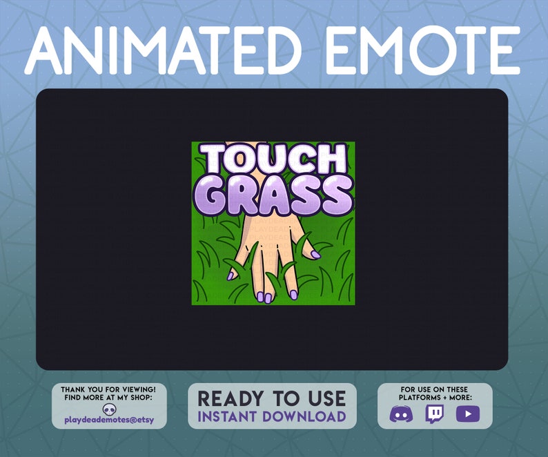 Touch Grass Animated Emote Animated Static Touch Grass Emote Animated Text Emote Animated