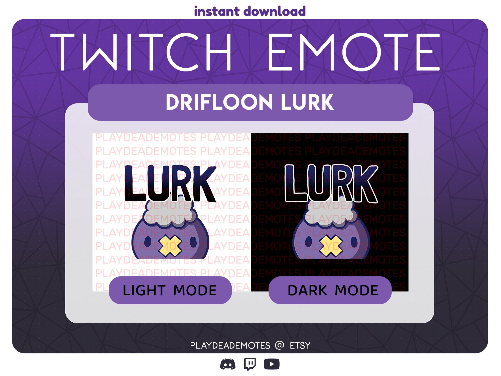 Cute Drifloon Lurk Twitch Emote Peeking Drifloon Lurk Discord Emote ...