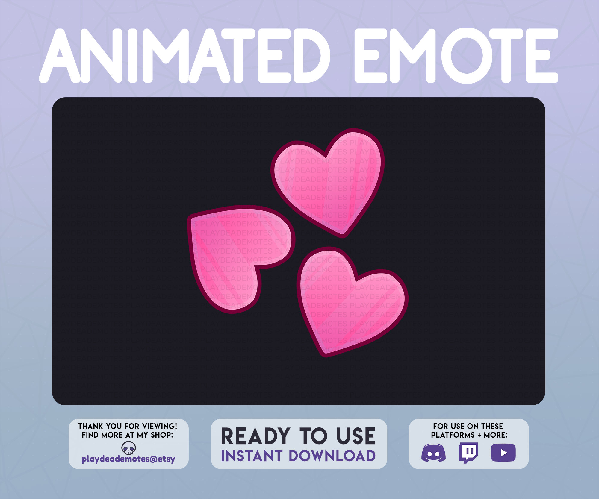 Animated Raining Heart Emote | ANIMATED + STATIC Pink Falling Heart ...