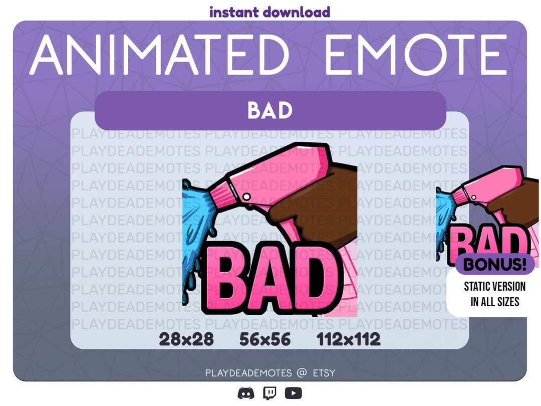 ANIMATED + STATIC Pink Spray Bottle BAD Emotes | Animated in 3 Speeds ...