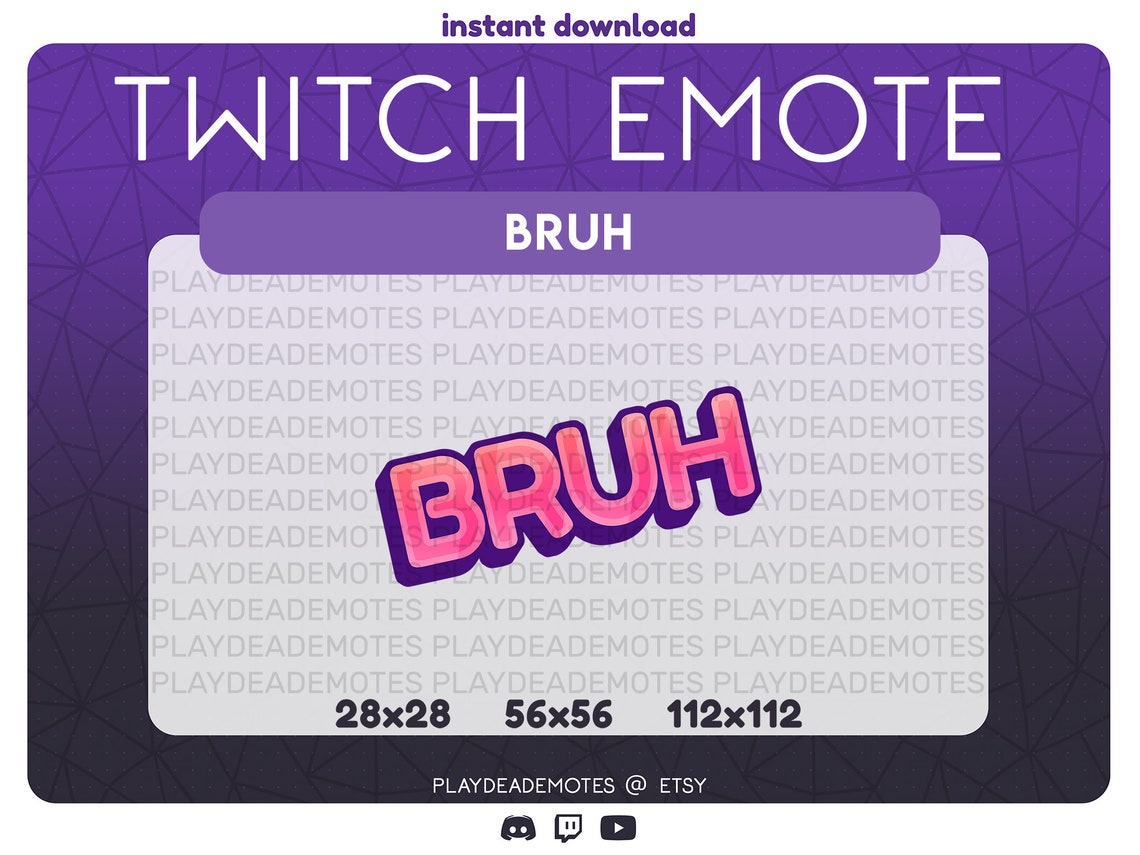 Cute Pink BRUH Twitch Emote Kawaii Purple and Pink Bruh Discord Emotes ...