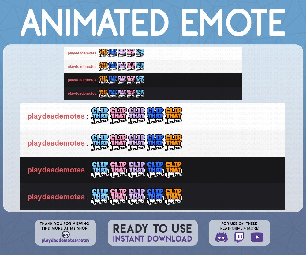 ANIMATED CLIP THAT Emote | Animated + Static Versions Included, Pastel ...
