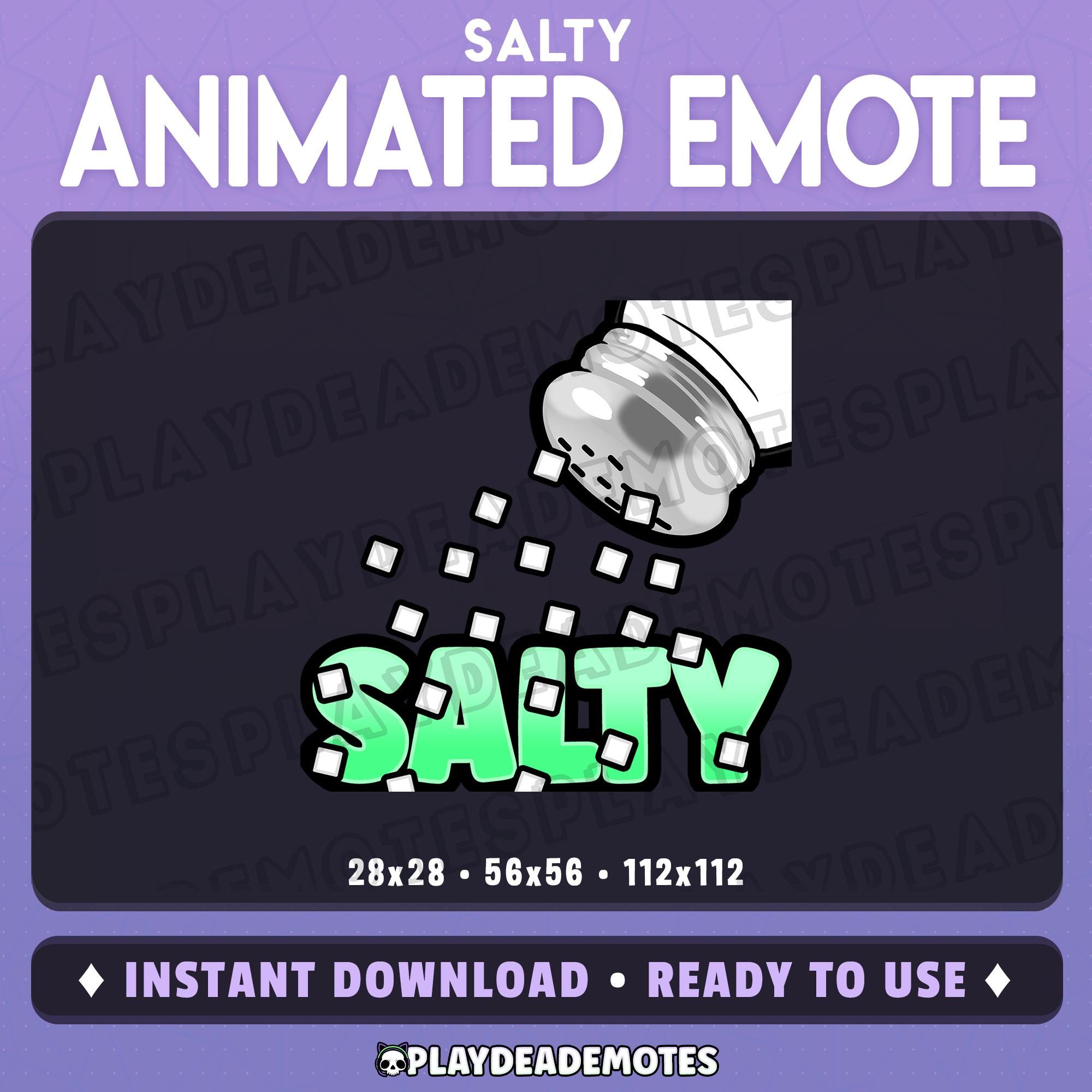 SALTY ANIMATED EMOTE | Animated + Static Versions Included; Cute Pastel ...