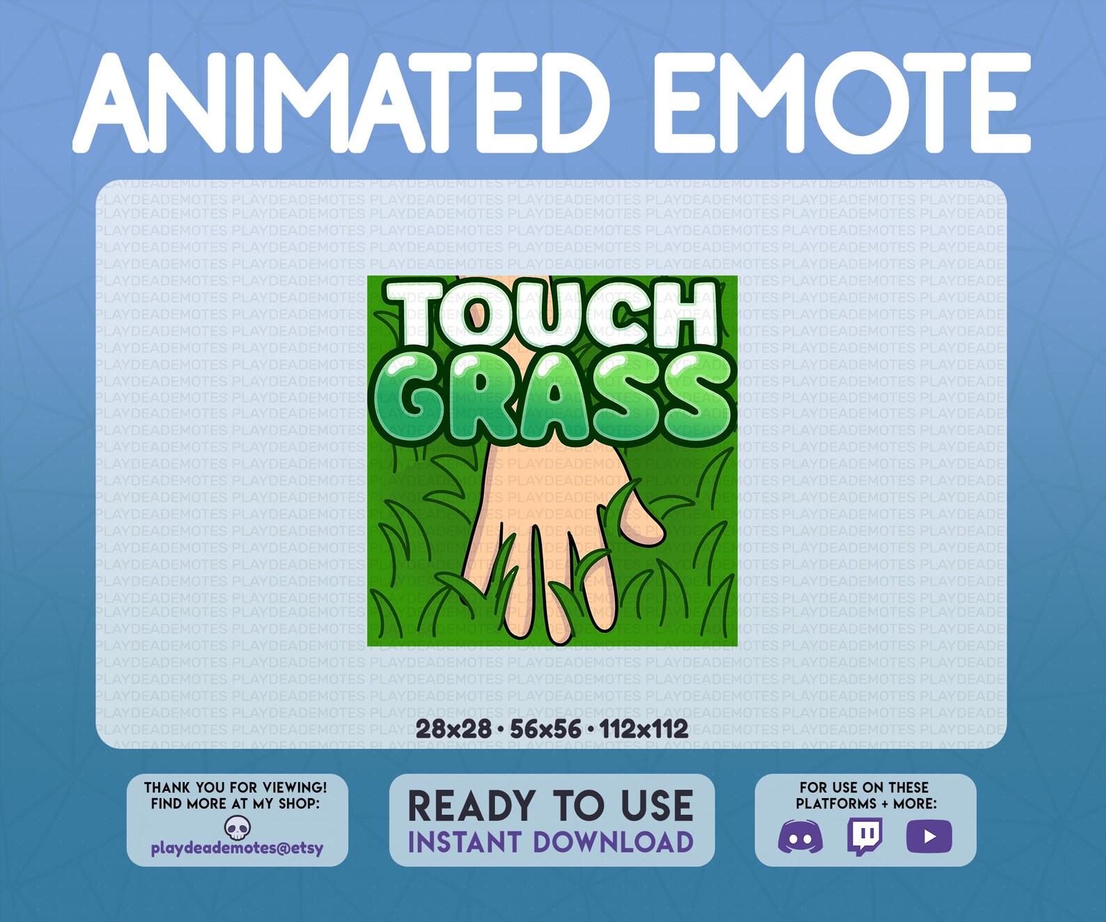 Touch Grass Animated Emote ANIMATED STATIC Touch Grass Emote Animated ...
