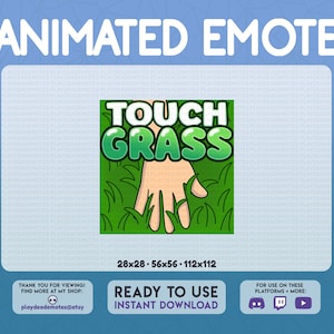 Touch Grass Animated Emote | ANIMATED + STATIC Touch Grass Emote ...