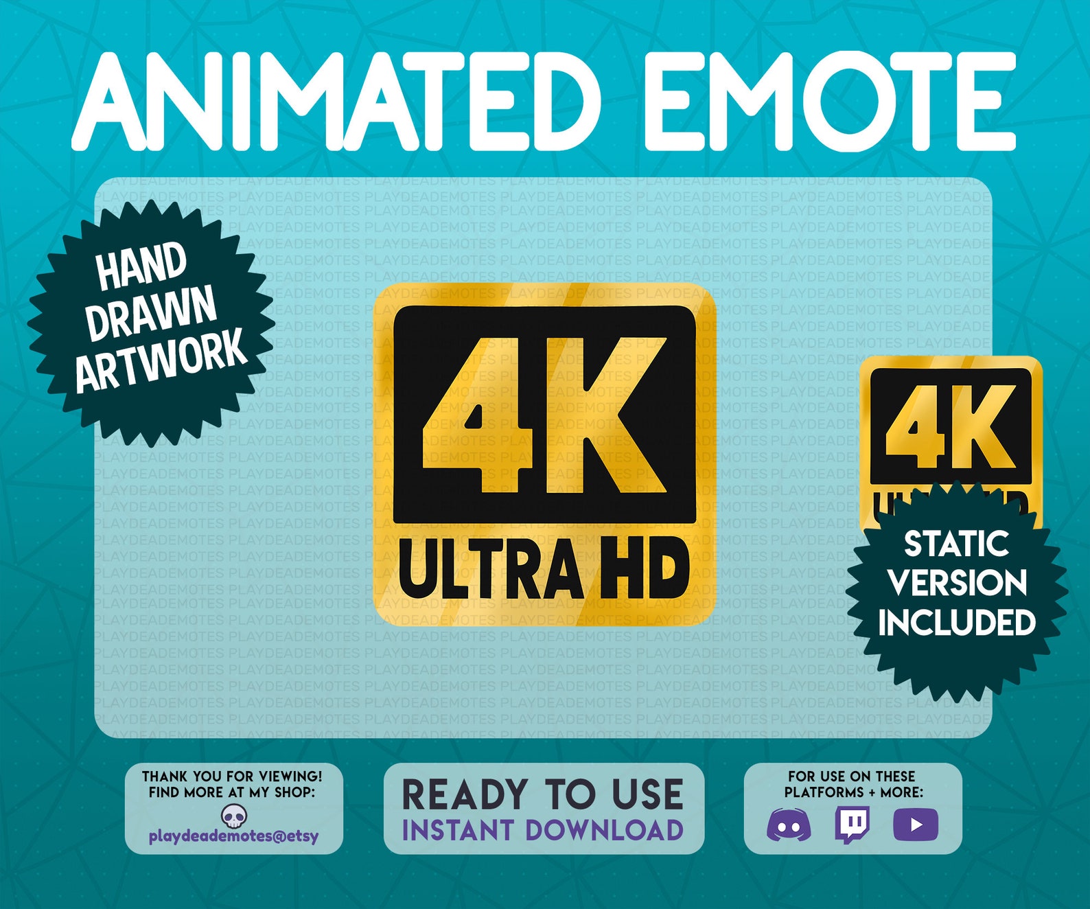 4K UHD Animated Emote ANIMATED STATIC 4k Ultra Hd Emote, 4k Uhd ...