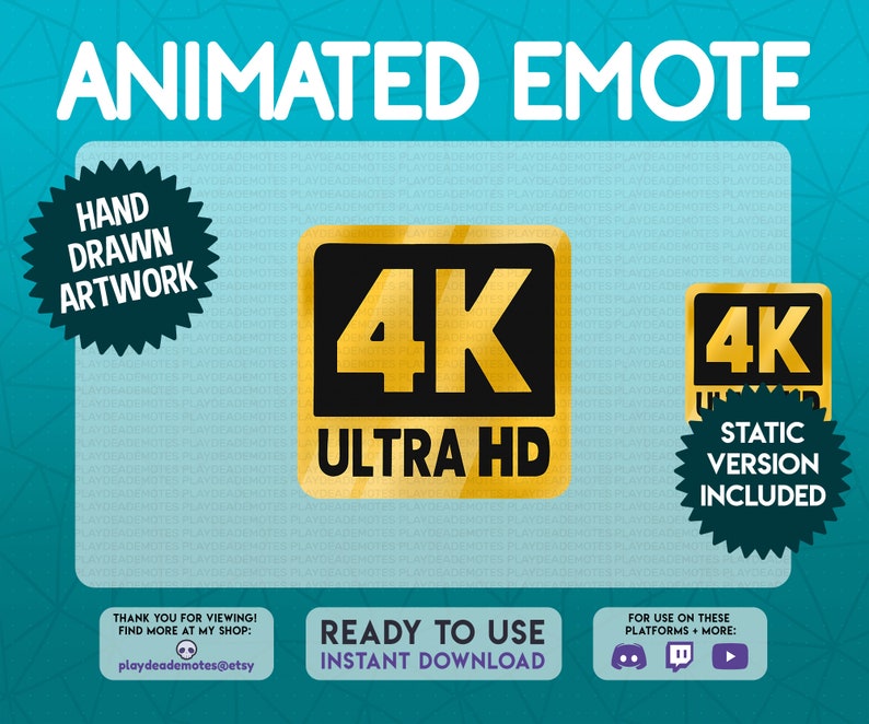 4K UHD Animated Emote ANIMATED STATIC 4k Ultra Hd Emote, 4k Uhd ...