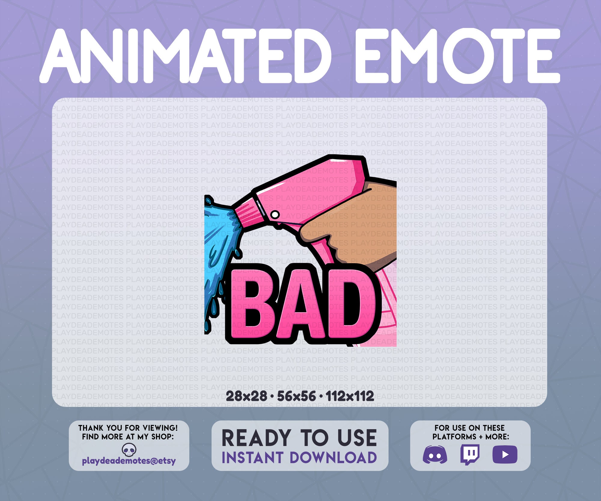 Pink Spray Bottle BAD Emotes ANIMATED STATIC Pink Bad Emotes Animated ...