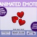 Animated Raining Heart Emote ANIMATED STATIC Red Falling Heart Emote ...