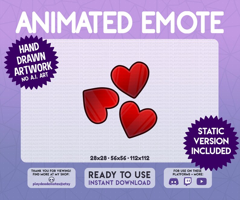 Animated Raining Heart Emote | ANIMATED + STATIC Red Falling Heart ...
