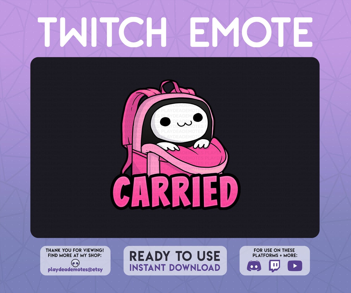 Pink CARRIED Emote Cute Pink Carried Emote Pink Carried Emote, Backpack ...