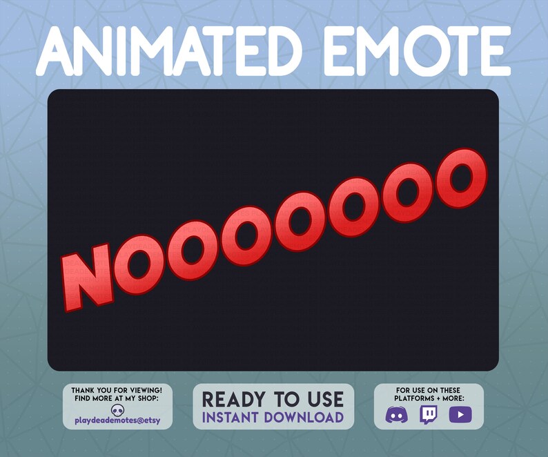 Red Nooooo Emote | ANIMATED + STATIC Kawaii Red Nooo Emote, Cute No ...