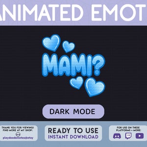 ANIMATED STATIC Mami Emote Kawaii Cute Bright Blue Mami Emote, Blue ...