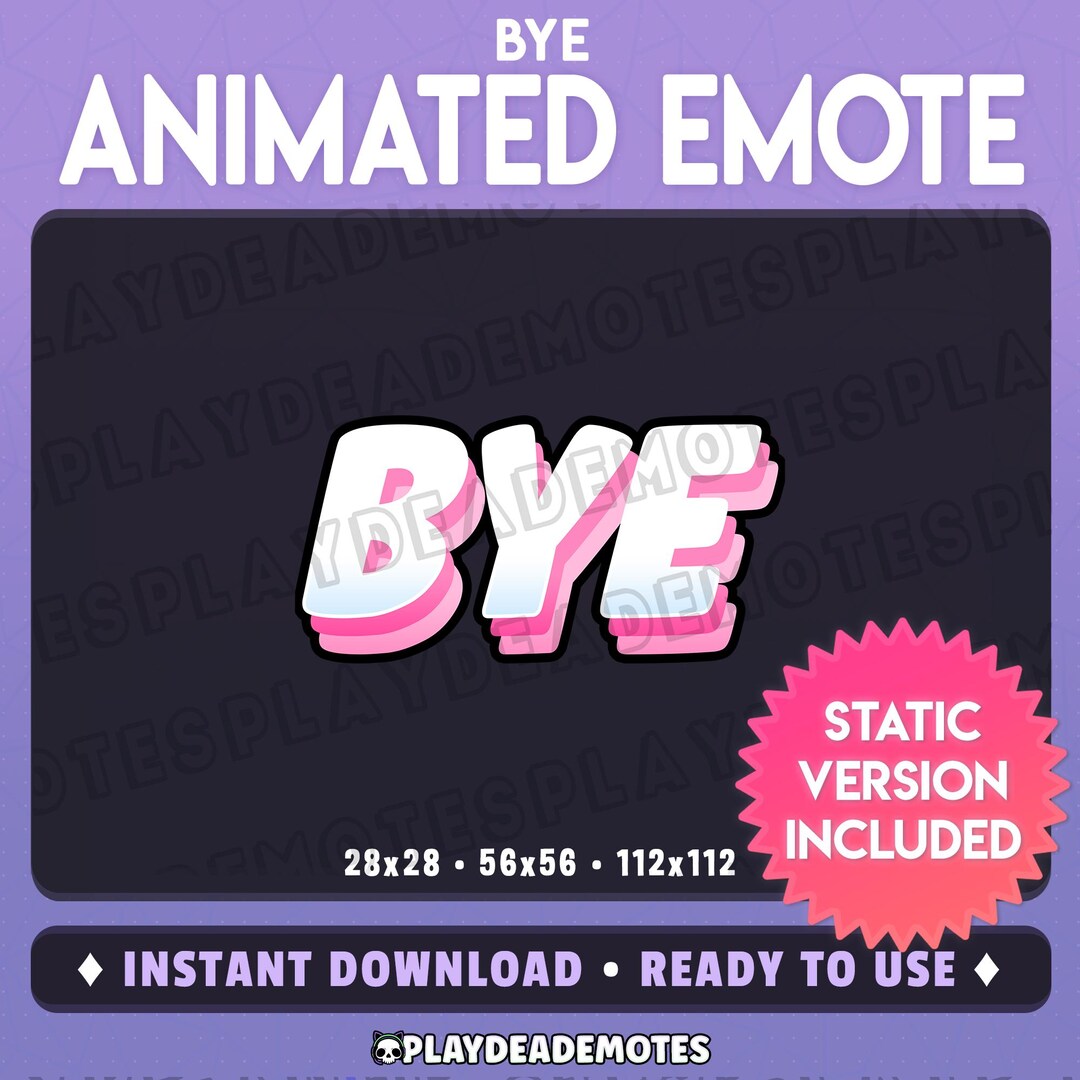 Animated BYE AESTHETIC EMOTE | Animated + Static Version Included; Soft ...