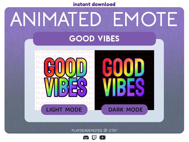 ANIMATED STATIC Rainbow Good Vibes Twitch Emotes Cute - Etsy
