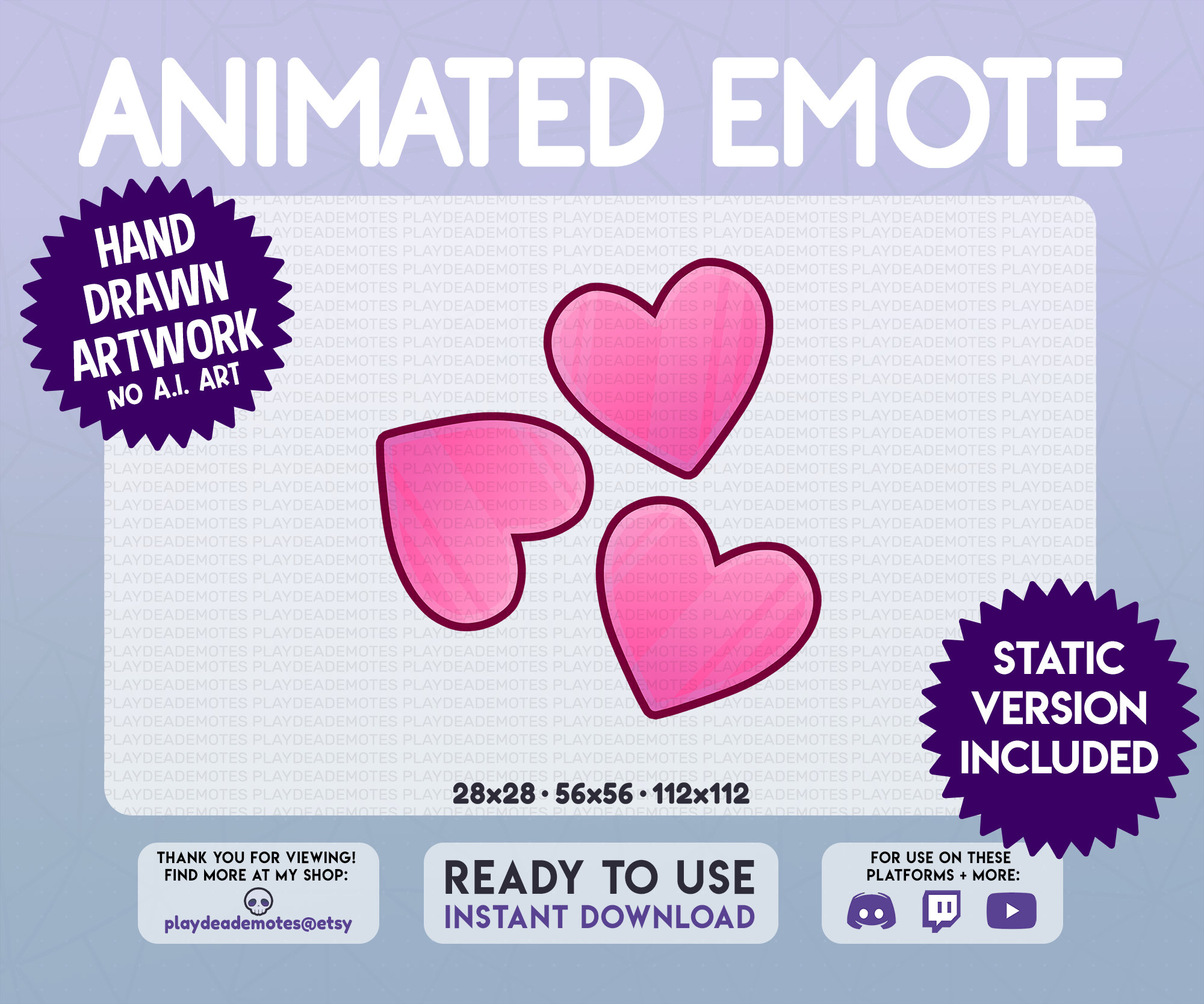 Animated Raining Heart Emote | ANIMATED + STATIC Pink Falling Heart ...