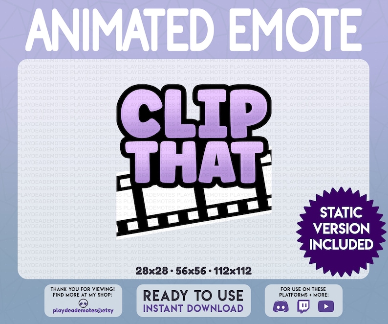 ANIMATED CLIP THAT Emote Animated Static Versions Included, Pastel ...
