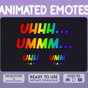 Rainbow Umm Uhh Emotes | ANIMATED + STATIC Kawaii Rainbow Ummm Uhhh ...