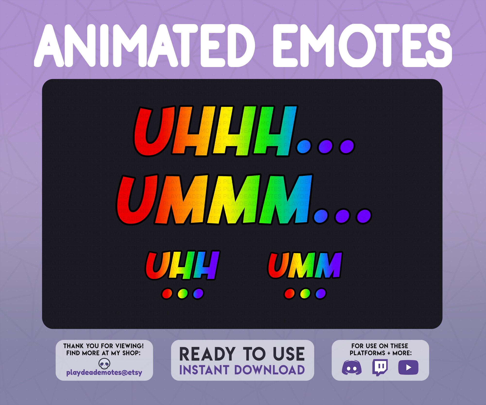 Rainbow Umm Uhh Emotes | ANIMATED + STATIC Kawaii Rainbow Ummm Uhhh ...