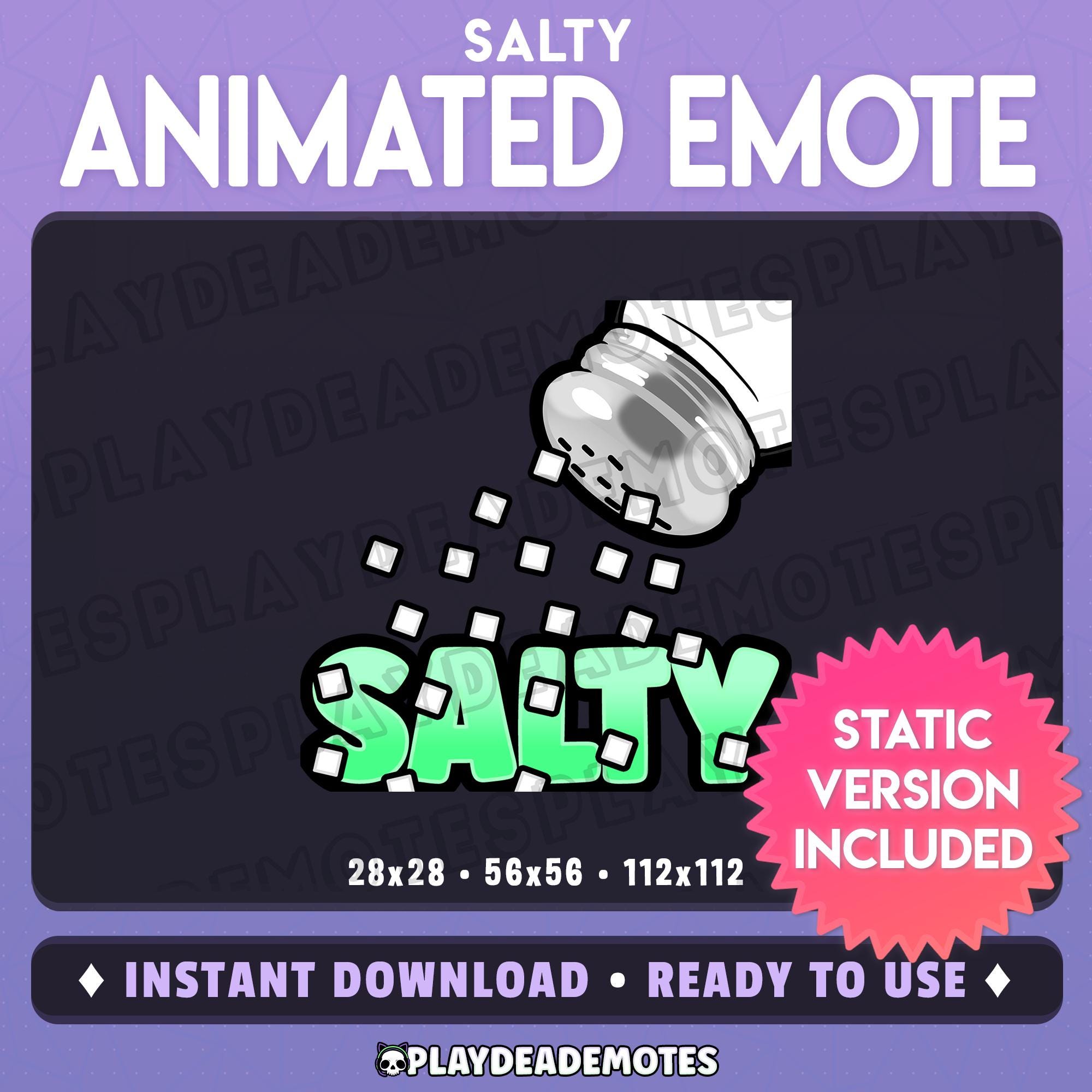 SALTY ANIMATED EMOTE | Animated + Static Versions Included; Cute Pastel ...