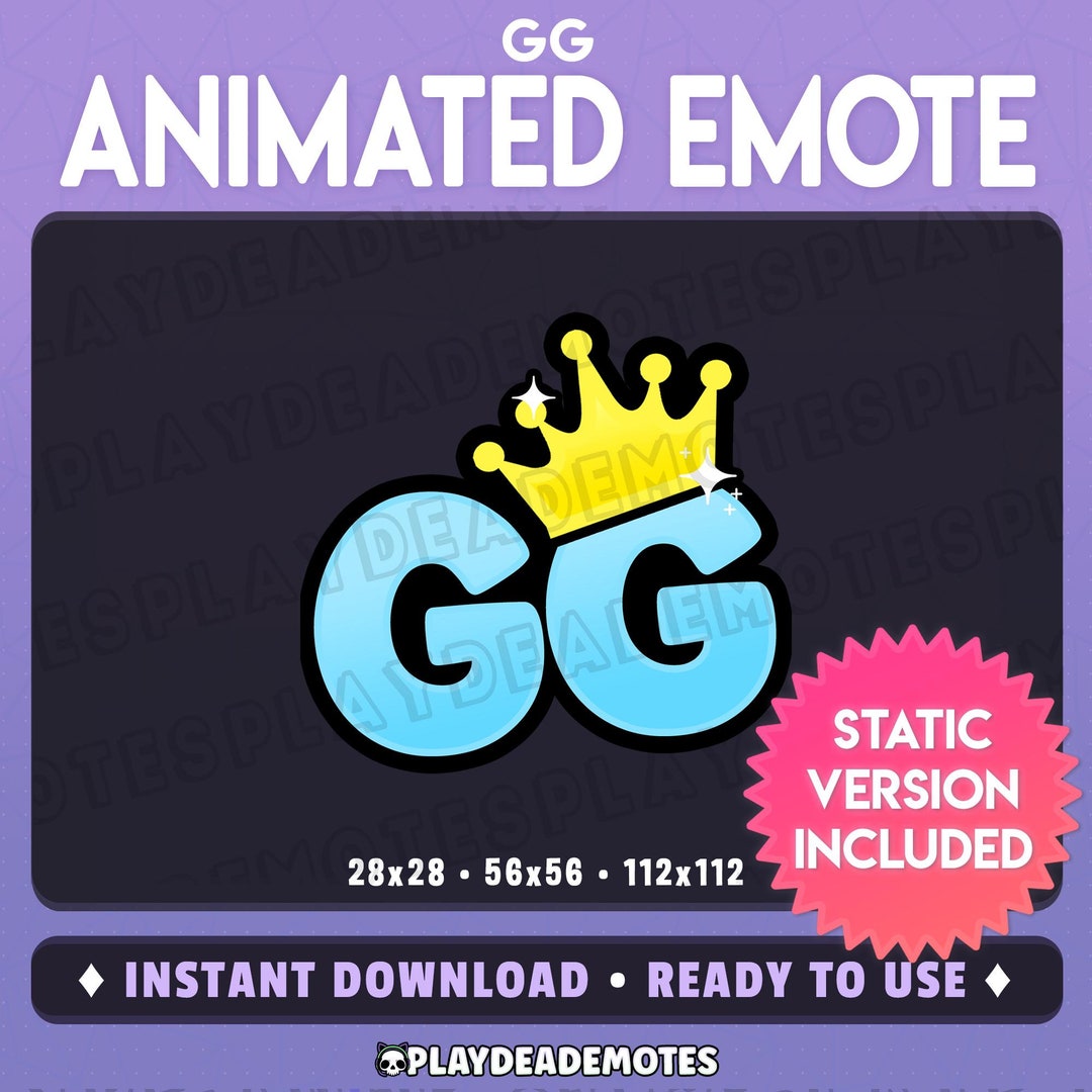 ANIMATED GG EMOTE Animated Static Versions Included Kawaii Pastel Blue ...