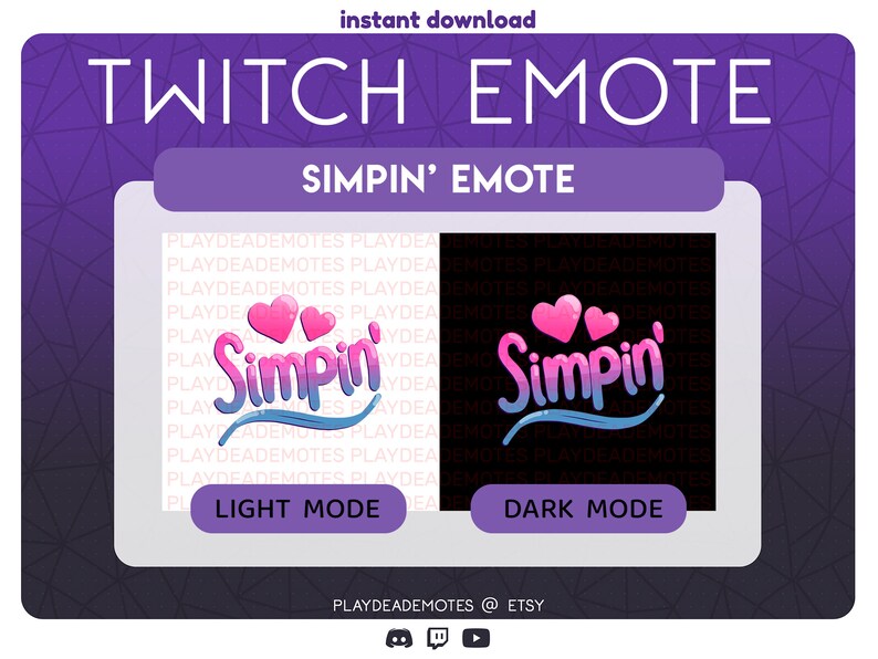 Simpin' Twitch Emote | Simpin Discord Emote | Instant Download Twitch ...