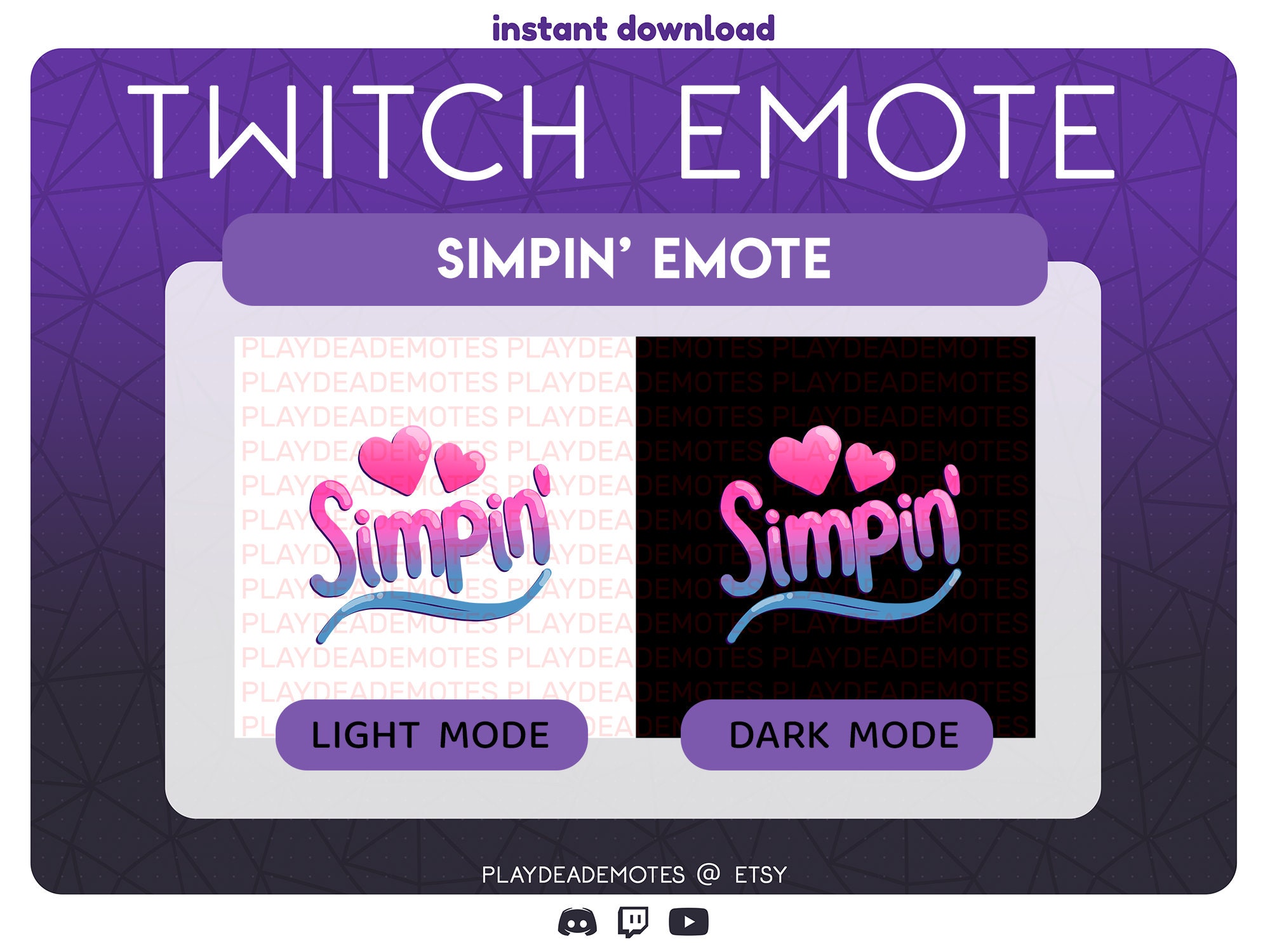 Simpin' Twitch Emote | Simpin Discord Emote | Instant Download Twitch ...