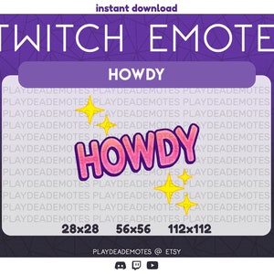 Cute Kawaii Pink Howdy Twitch Emote | Kawaii Minimal HOWDY Discord ...