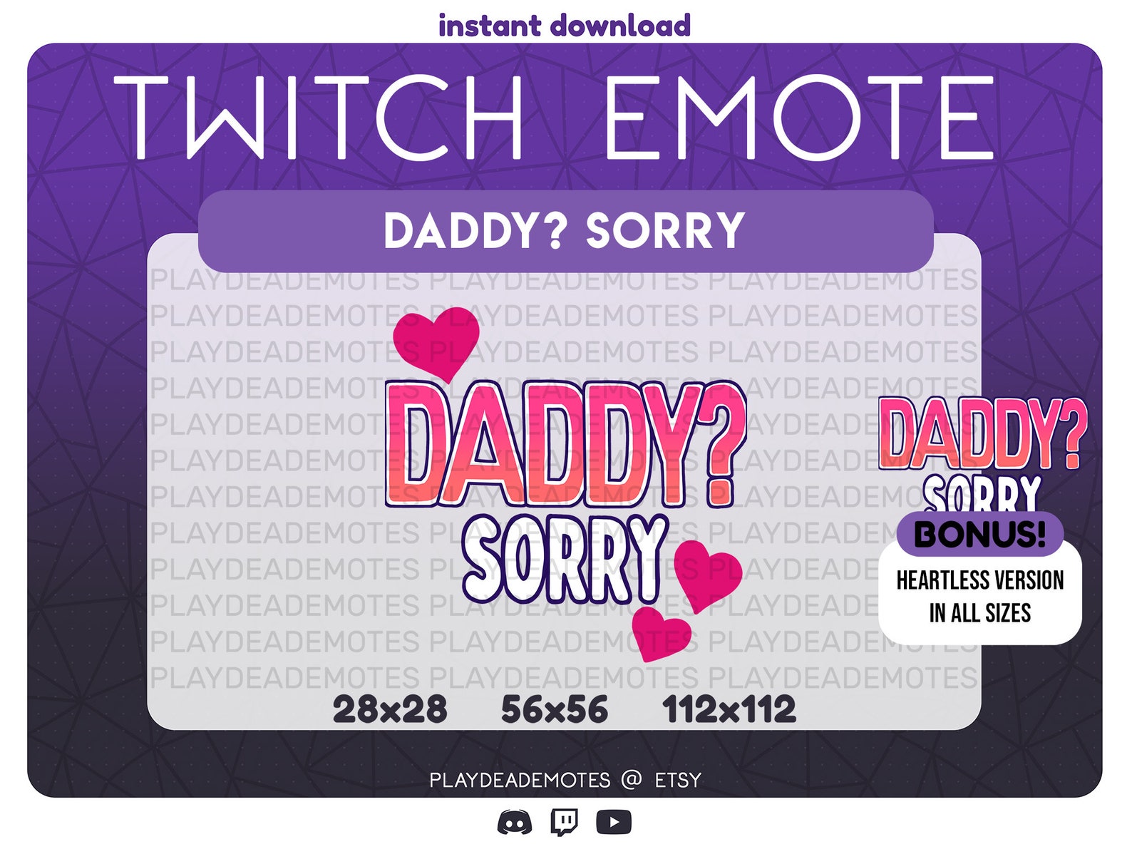 Daddy? Sorry Tiktok Meme Twitch Emote | Daddy Sorry Twitch and Discord ...